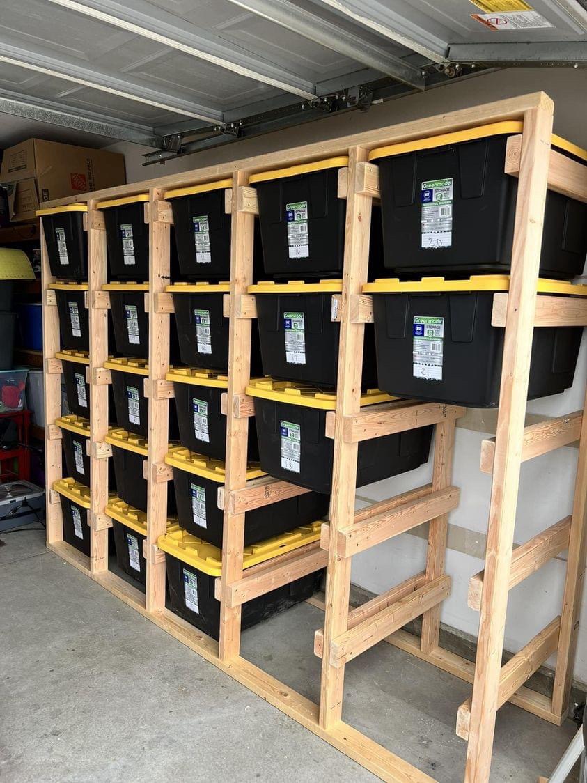 Building a Sliding Frame for Tote Organization in Your Garage - DIY ...